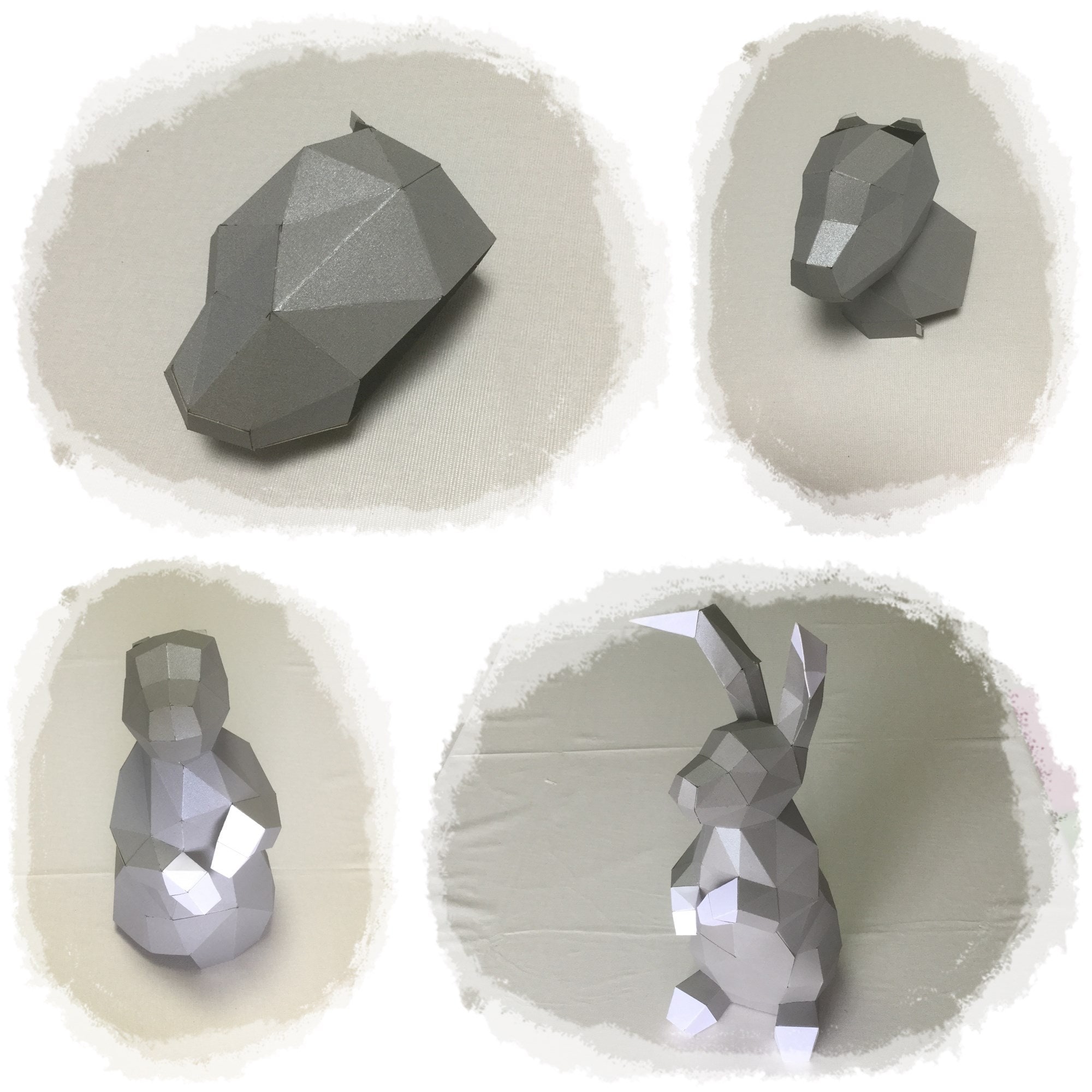 Rabbit Sculpture Pre-cut DIY Papercraft Kit Multi-color | Etsy