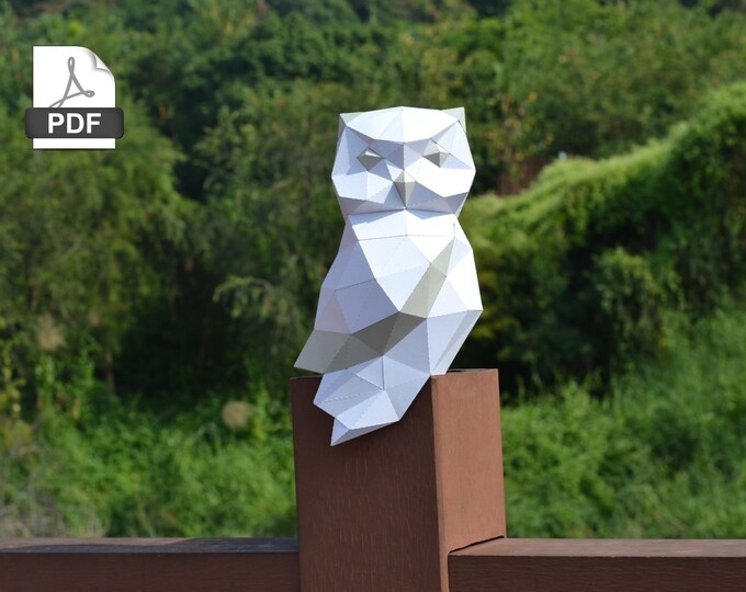 Owl DIY 3D Papercraft Template ,instant Download，3d Art, Low Poly Paper ...