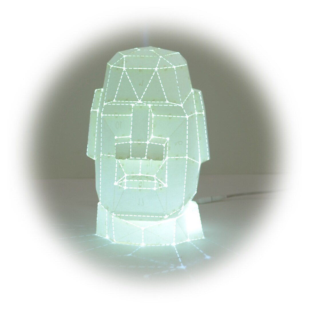 Moai Head DIY Paper Lamp Craft Kit，creative Paper Lamp Shade,3d ...