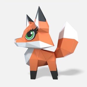 Cute Fox Paper Sculpture,pre-cut DIY Papercraft Kit,handmade Cute ...