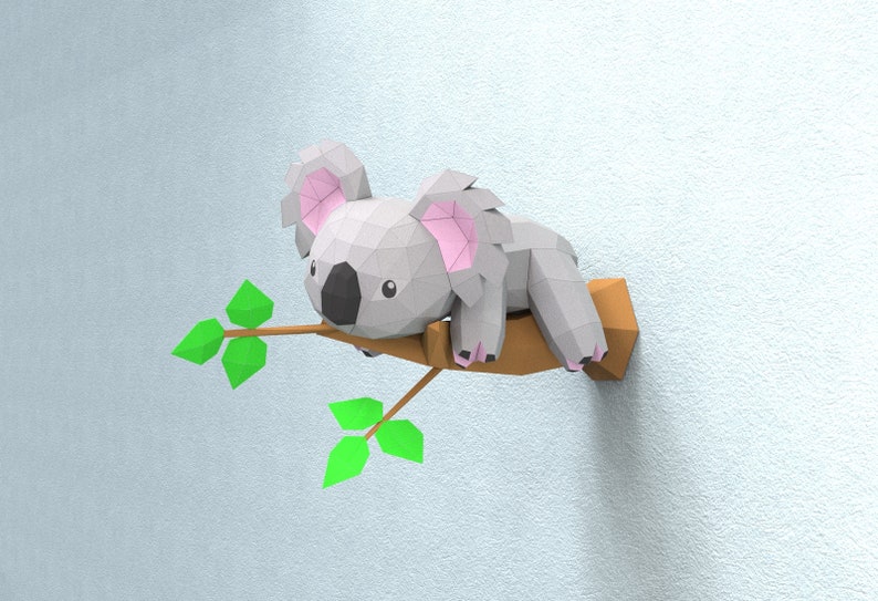 Koala on Branch Paper Sculpturepre-cut DIY Papercraft - Etsy