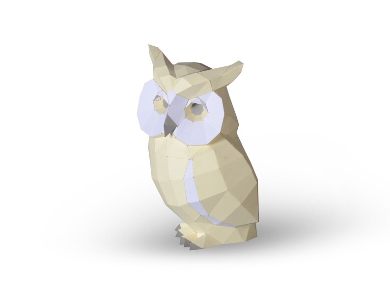 Owl Figurine With a Branche Pre-cutting DIY Papercraft Kit - Etsy