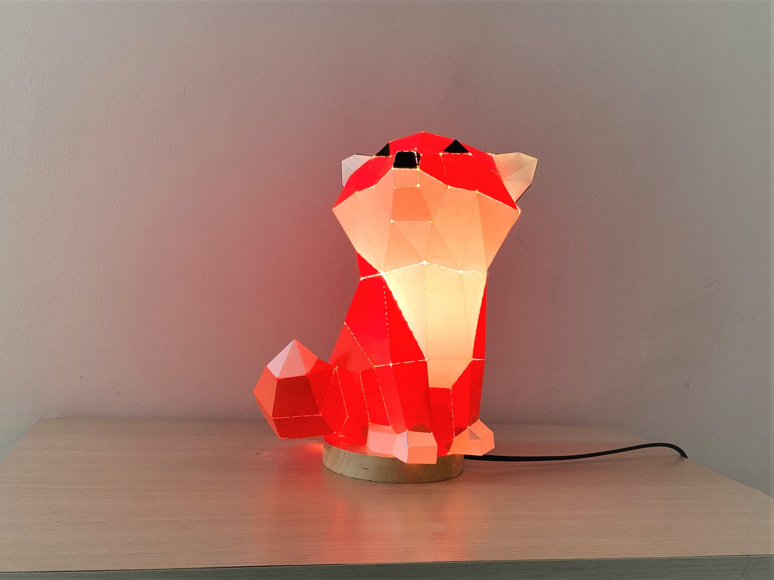 Cute Fox DIY Paper Lamp Craft Kitcreative Paper Lamp Shade3d - Etsy