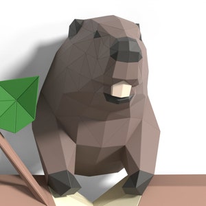 Beaver Wall Décor Paper Sculpture,pre-cut DIY Papercraft Kit,handmade ...