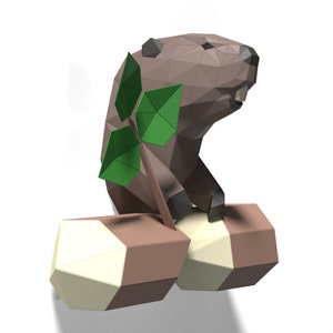 Beaver Wall Décor Paper Sculpture,pre-cut DIY Papercraft Kit,handmade ...