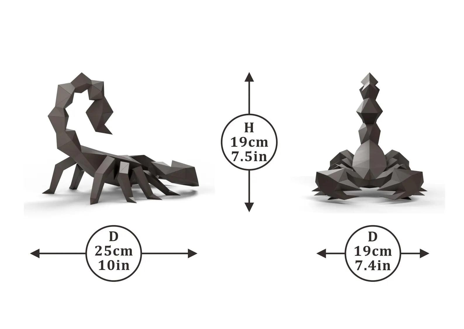 Scorpion Paper Sculpture Kit, DIY Low Poly Home Decor - Etsy