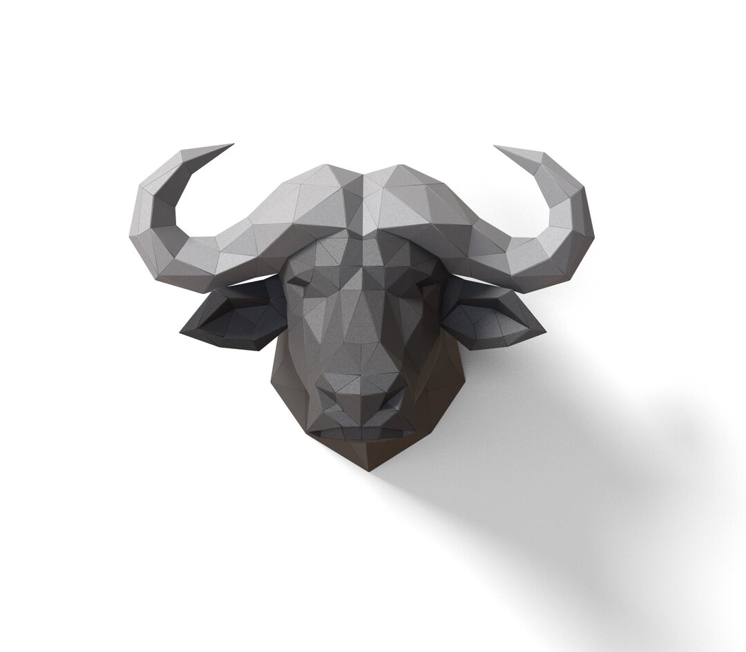 African Buffalo Paper Sculpture,pre-cut DIY Papercraft Kit,handmade ...
