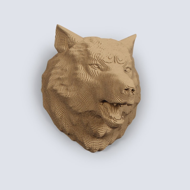 Wolf Head Trophy DIY Cardboard Sculpture DIY Papercraft 3D - Etsy UK