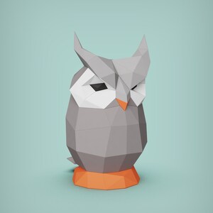 Owl Sculpture, Pre-cutting DIY Papercraft Kit, Multi-color Option，3d ...