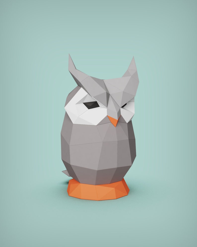 Owl Sculpture, Pre-cutting DIY Papercraft Kit, Multi-color Option，3d ...