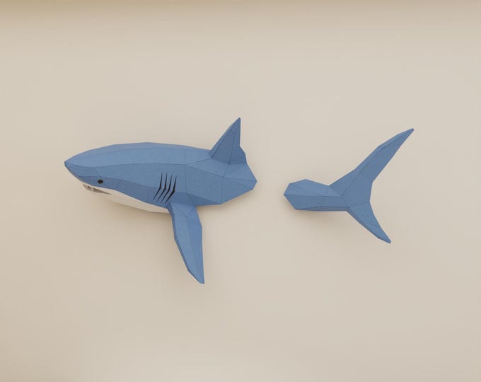 Hammerhead Shark Paper Mache Wall Hanging – Unpainted DIY Decor - Etsy