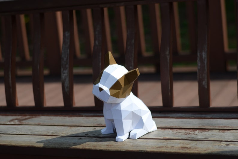 Bulldog Pre-cutting DIY Papercraft Kit, Multi-color Option，3d Art, Low ...