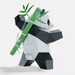 Panda Standing Martialart Pre-cutting DIY Papercraft Kit, Low Poly ...
