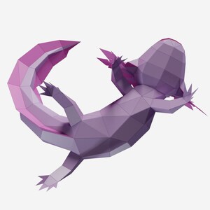 Axolotl Paper Sculpture,pre-cut DIY Papercraft Kit,handmade Wild Animal ...