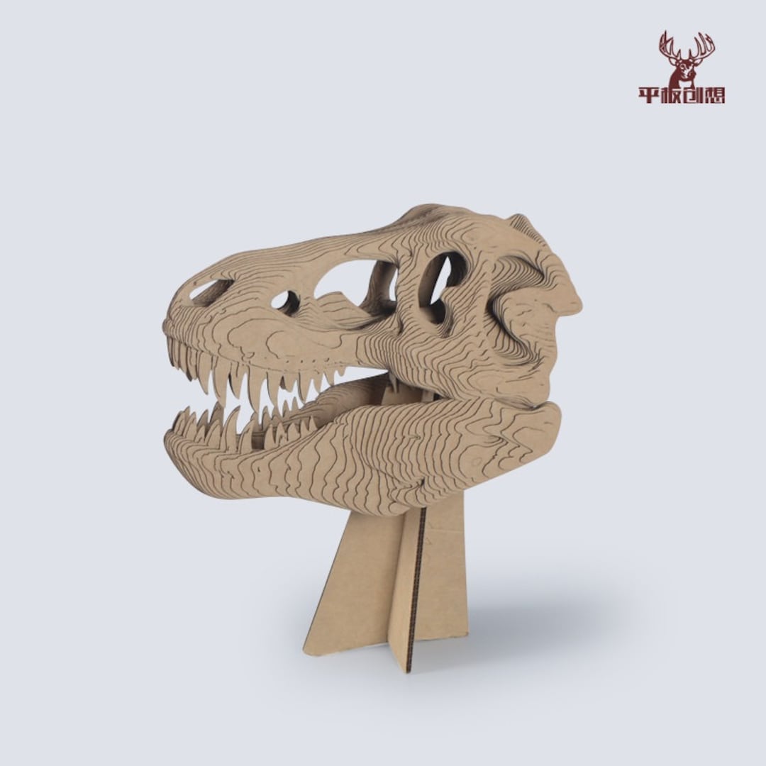 DIY T-rex Skull Statue – Cardboard Papercraft Sculpture Kit - Etsy