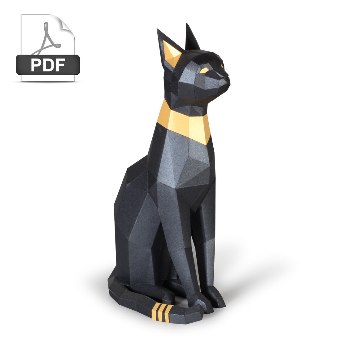Egypt Cat DIY 3D Papercraft Tempalte PDF Fileinstant - Etsy