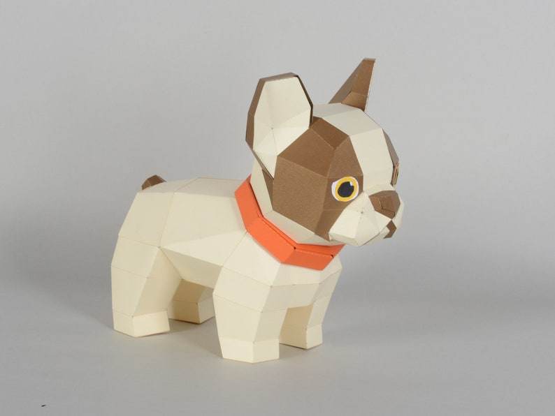 2 Size Bulldogs Pre-cutting DIY Papercraft Kit Multi-color | Etsy