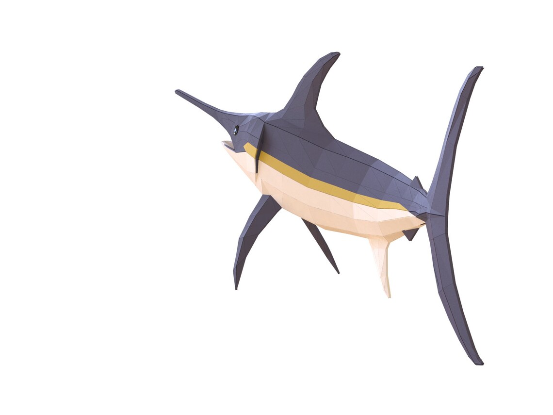 Swordfish Paper Sculpture,pre-cut DIY Papercraft Kit,handmade Sea ...