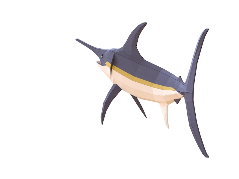 Swordfish Paper Sculpture,pre-cut DIY Papercraft Kit,handmade Sea ...