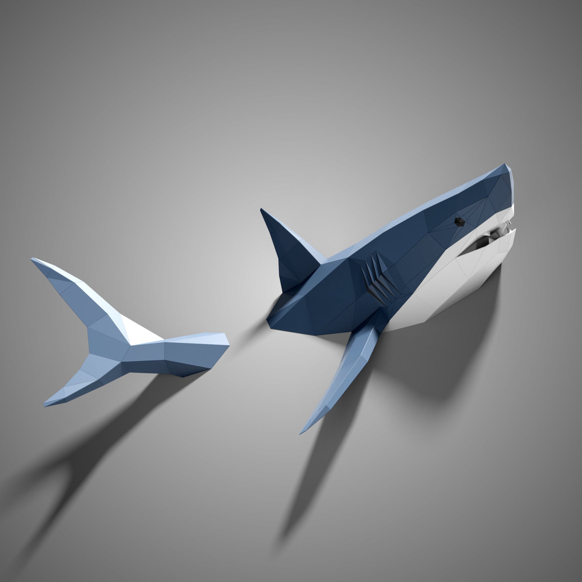 Shark on Wall Paper Sculpturepre-cut DIY Papercraft - Etsy UK