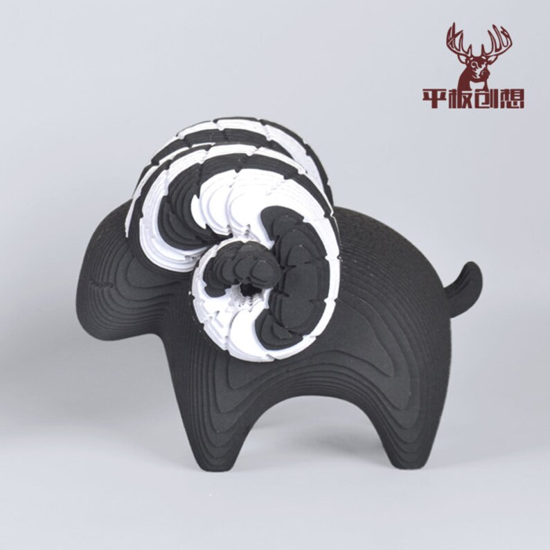 Zebra Horns Sheep DIY Cardboard Sculpture DIY Papercraft - Etsy