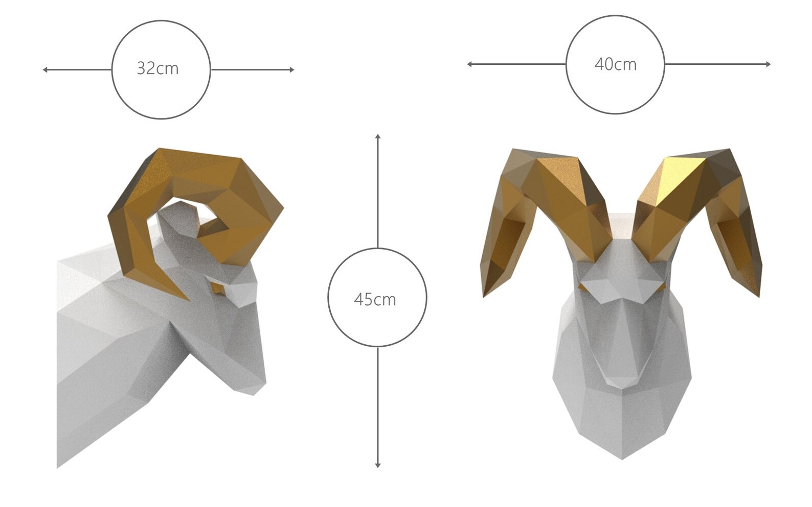 Ram Head Sculpture Pre-cutting DIY Papercraft Kit | Etsy