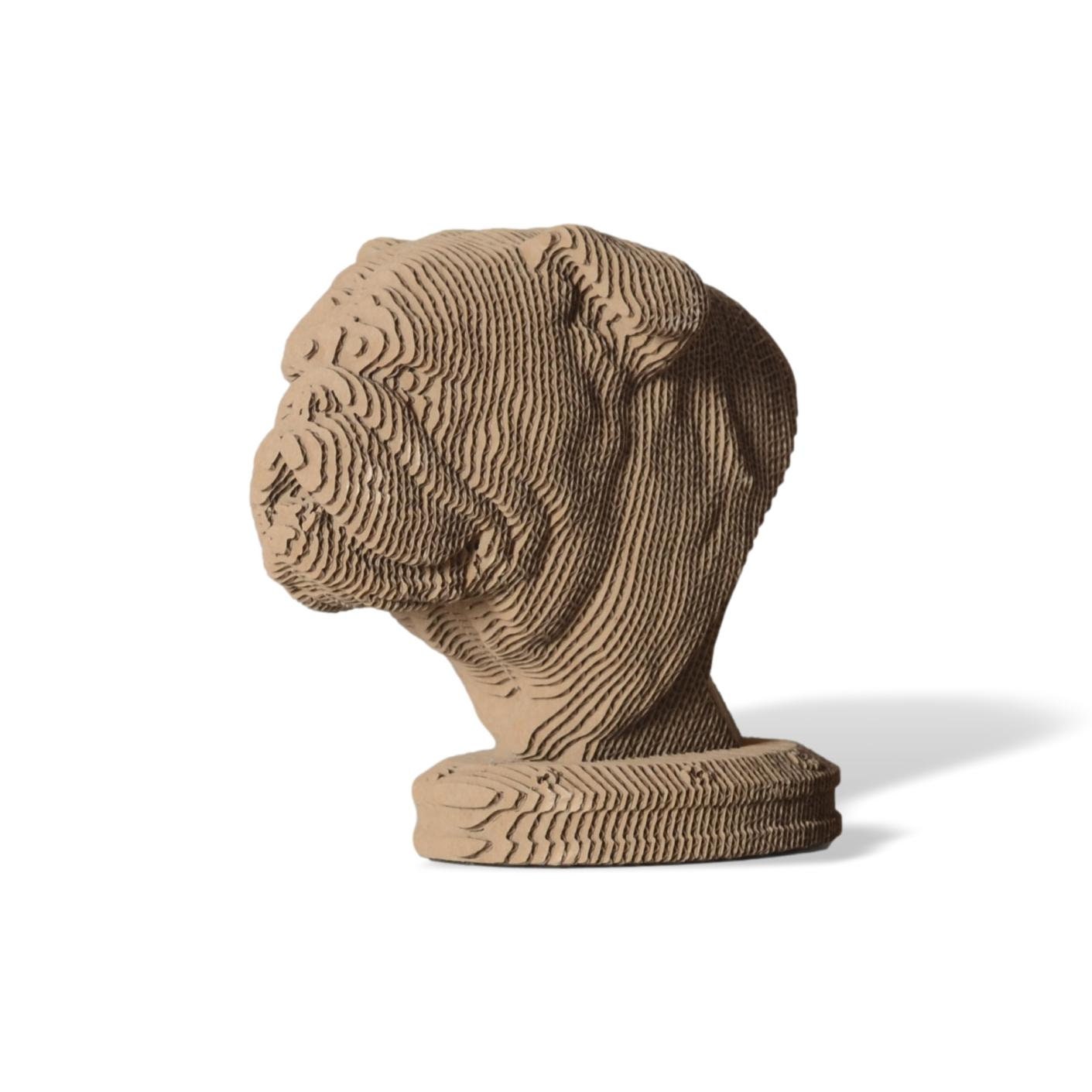 Bulldog Bust Cardboard Sculpture DIY 3D Papercraft Kit 3D | Etsy