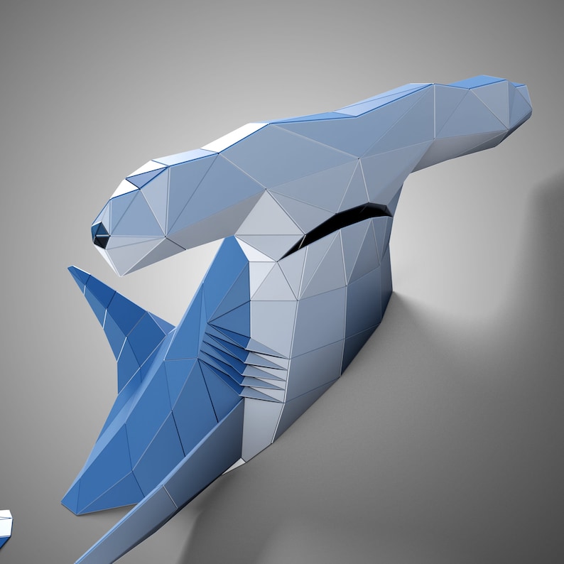 Hammer Shark in Wall Paper Sculpture,pre-cut DIY Papercraft Kit ...
