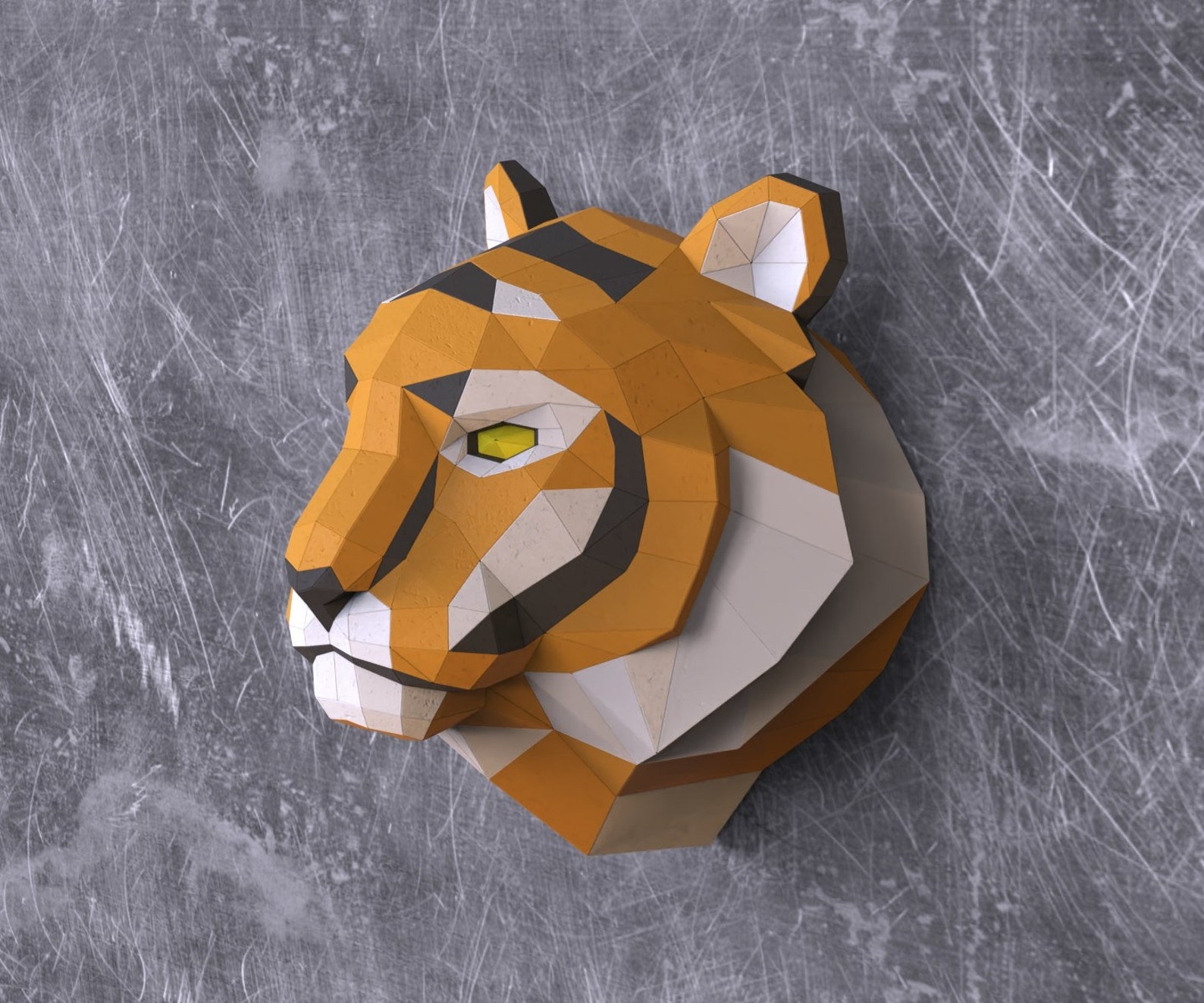 Tiger Head Paper Sculpturepre-cut DIY Papercraft Kithandmade | Etsy