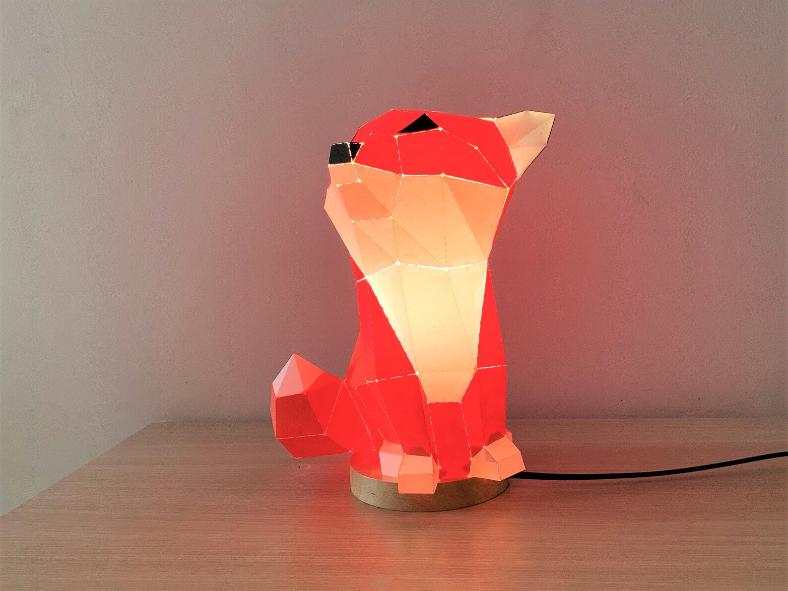 Cute Fox DIY Paper Lamp Craft Kitcreative Paper Lamp Shade3d - Etsy