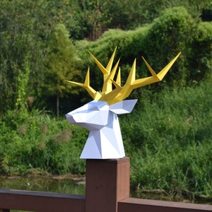 Deer Head DIY 3D Papercraft Tempalte, PDF File，instant Download, 3D Art ...