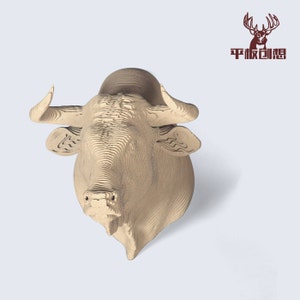 Bull Trophy - DIY Cardboard Sculpture, DIY Papercraft, 3D Wall Art，home ...