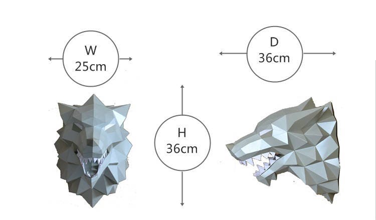 Stark wolf Sculpture Pre-cutting DIY Papercraft Kit | Etsy