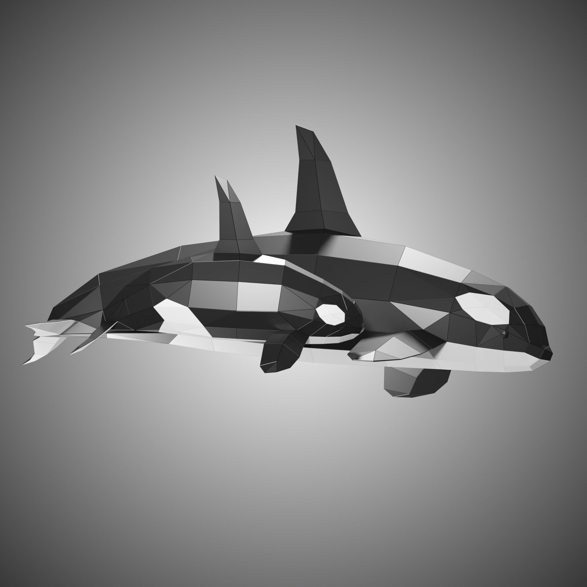 Orca Family Style 1 Paper Sculpture,,pre-cut DIY Papercraft Kit ...