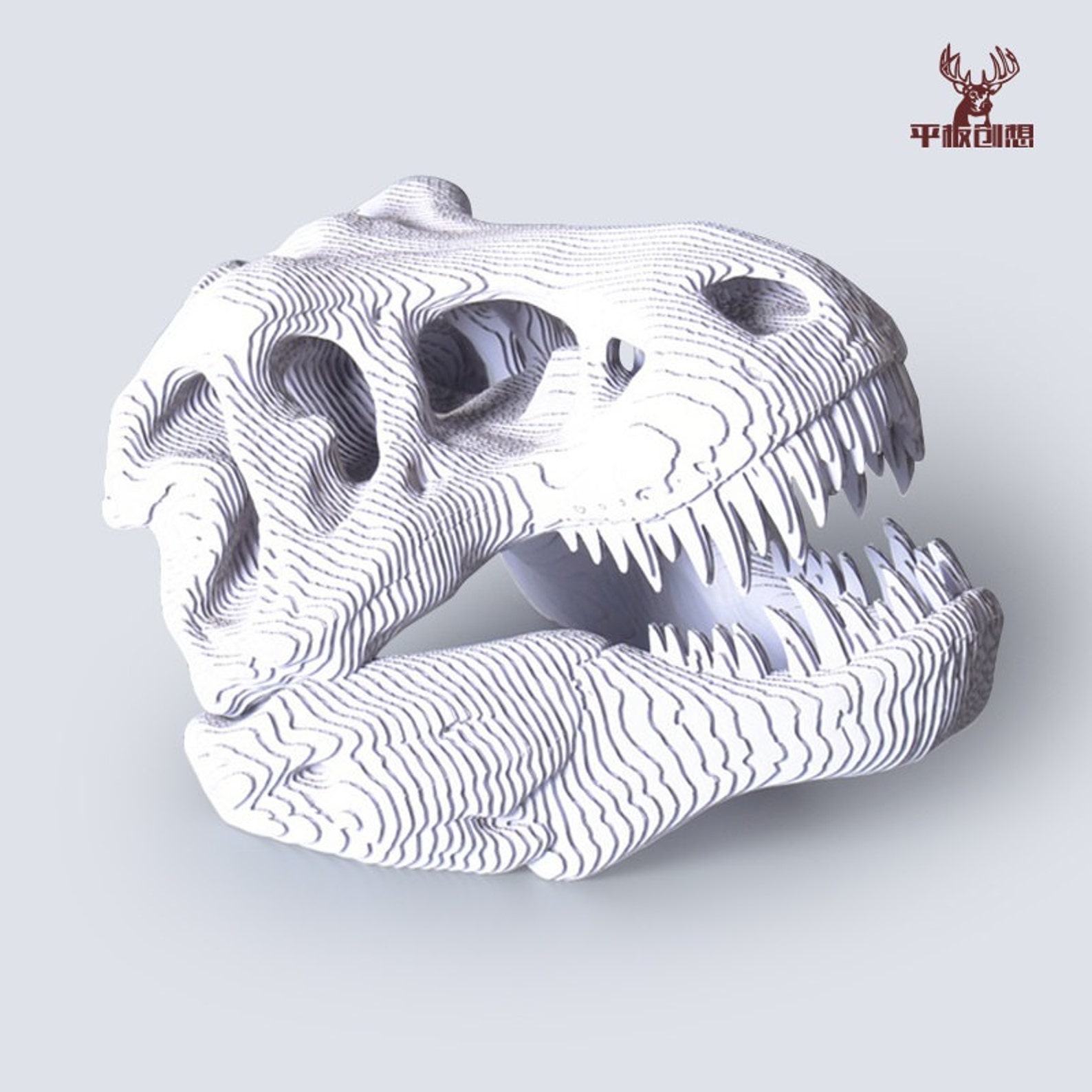 T-rex Skull Statue DIY Cardboard Sculpture DIY Papercraft | Etsy