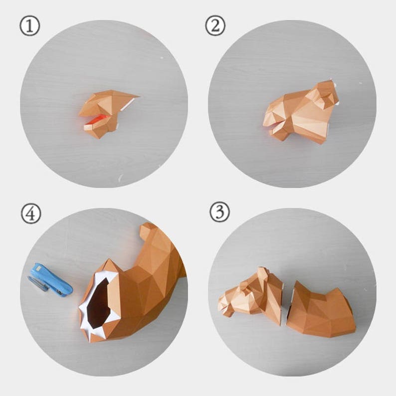DIY Camel Papercraft Kit, 3D Low Poly Animal Head Wall Decor - Etsy