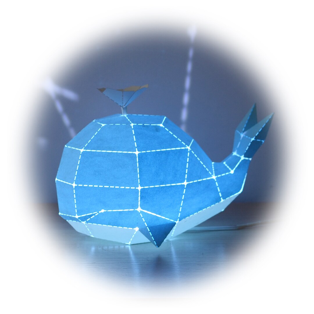 Whale DIY Paper Lamp Craft Kit,creative Paper Lamp Shade,3d Papercraft ...