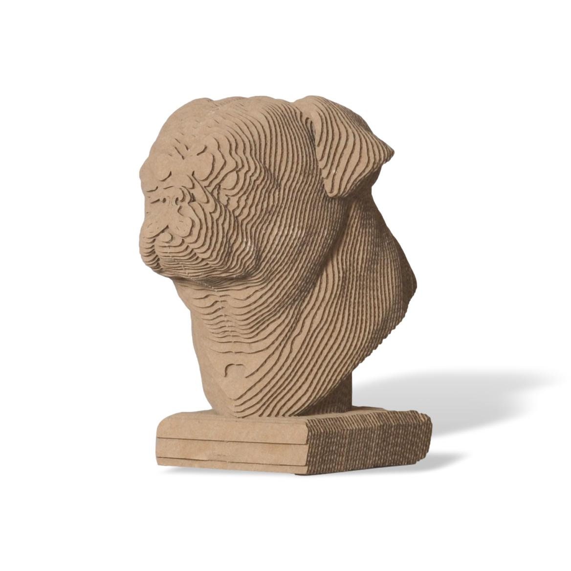 Pug Bust Cardboard Sculpture DIY 3D Papercraft Kit 3D Paper | Etsy