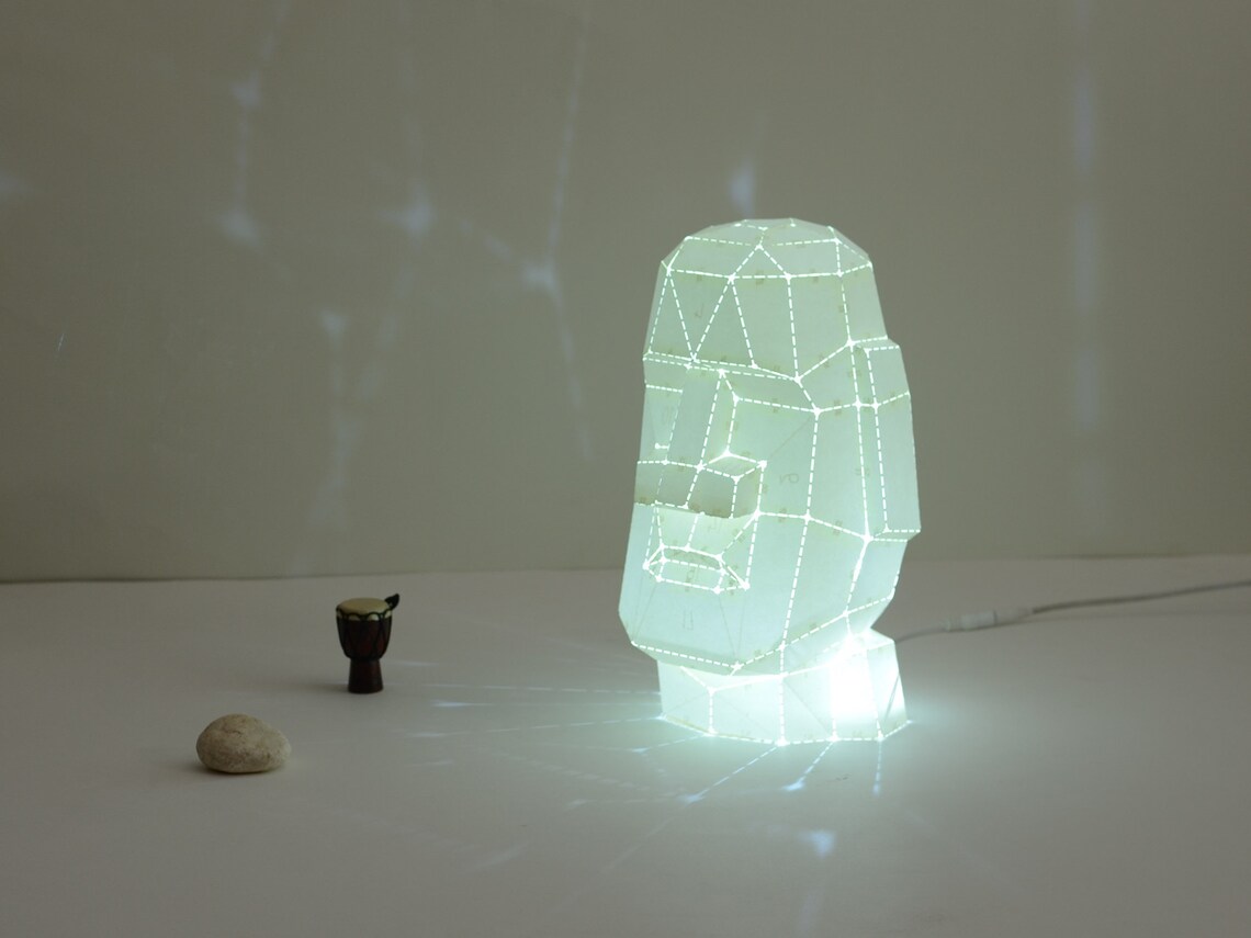 Moai Head DIY Paper Lamp Craft Kitcreative Paper Lamp - Etsy