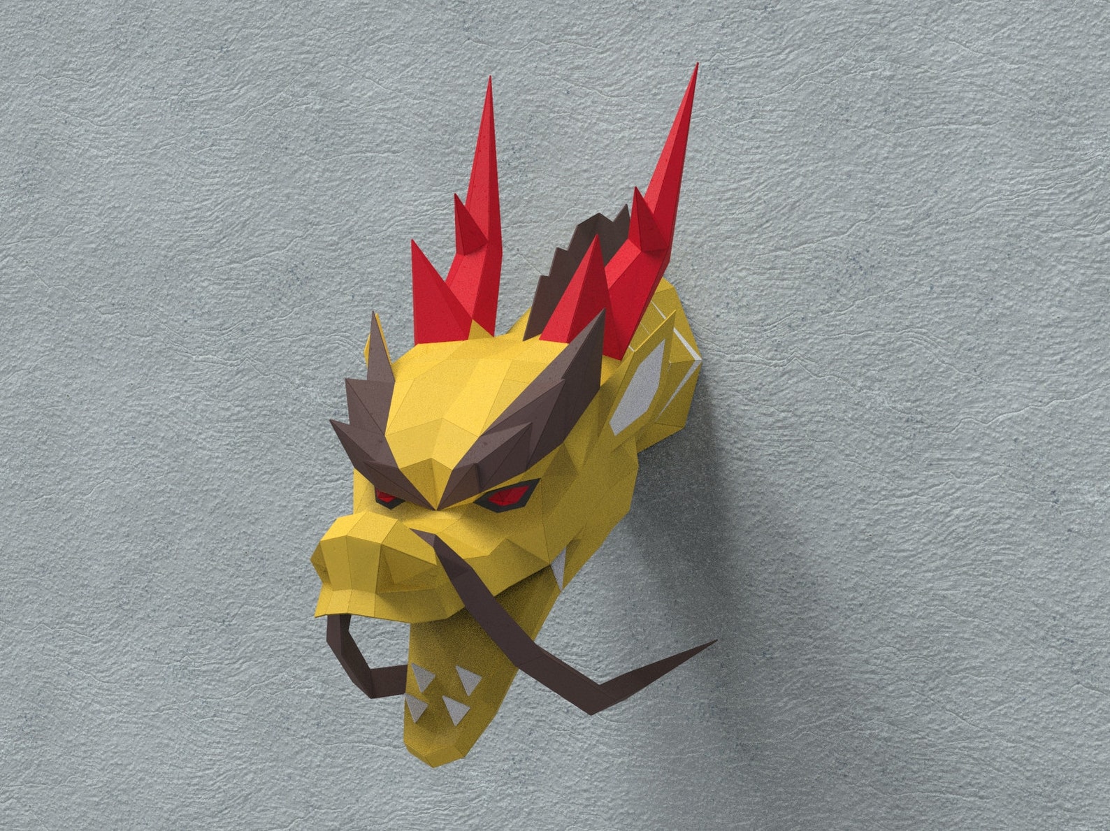 Chinese Dragon Head Paper SculpturePrecut DIY Papercraft | Etsy