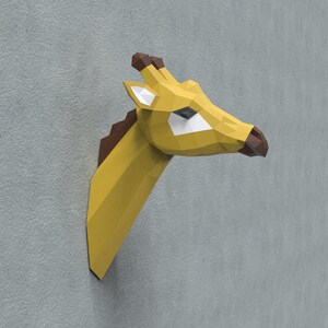 Giraffe Head Paper Sculpture,pre-cut DIY Papercraft Kit,handmade Wide ...