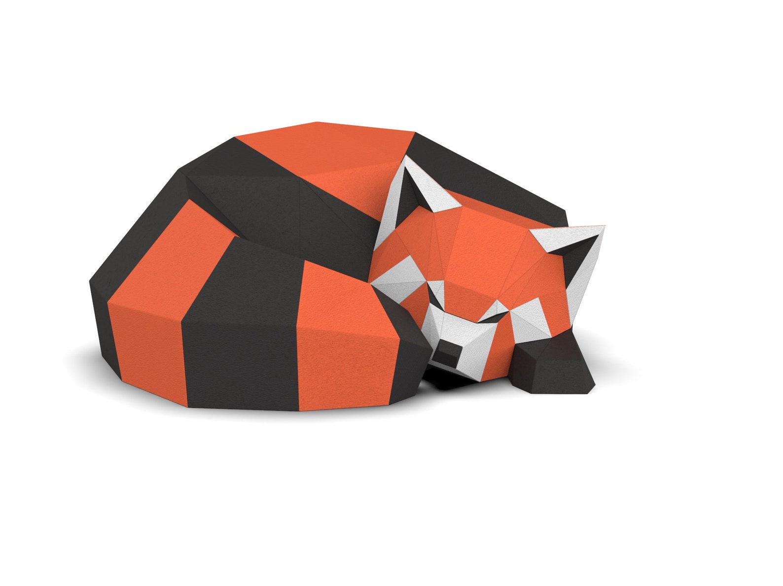 Red Panda Sleep Pose Pre-cutting DIY Papercraft Kit - Etsy