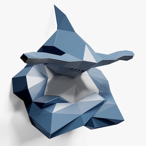 Hammerhead Shark Wall Décor Paper Sculpture,pre-cut DIY Papercraft Kit ...
