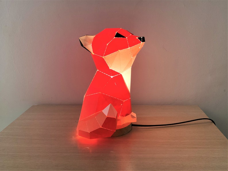 Cute Fox DIY Paper Lamp Craft Kit,creative Paper Lamp Shade,3d ...
