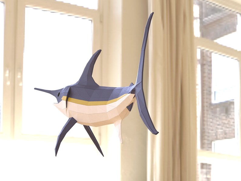 Swordfish Paper Sculpture,pre-cut DIY Papercraft Kit,handmade Sea ...