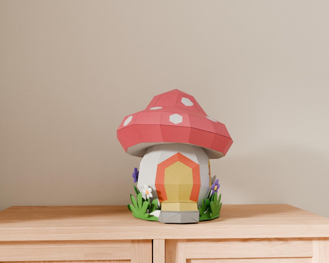 Mushroom House Papercraft Paper Sculpture,pre-cut DIY Papercraft Kit ...
