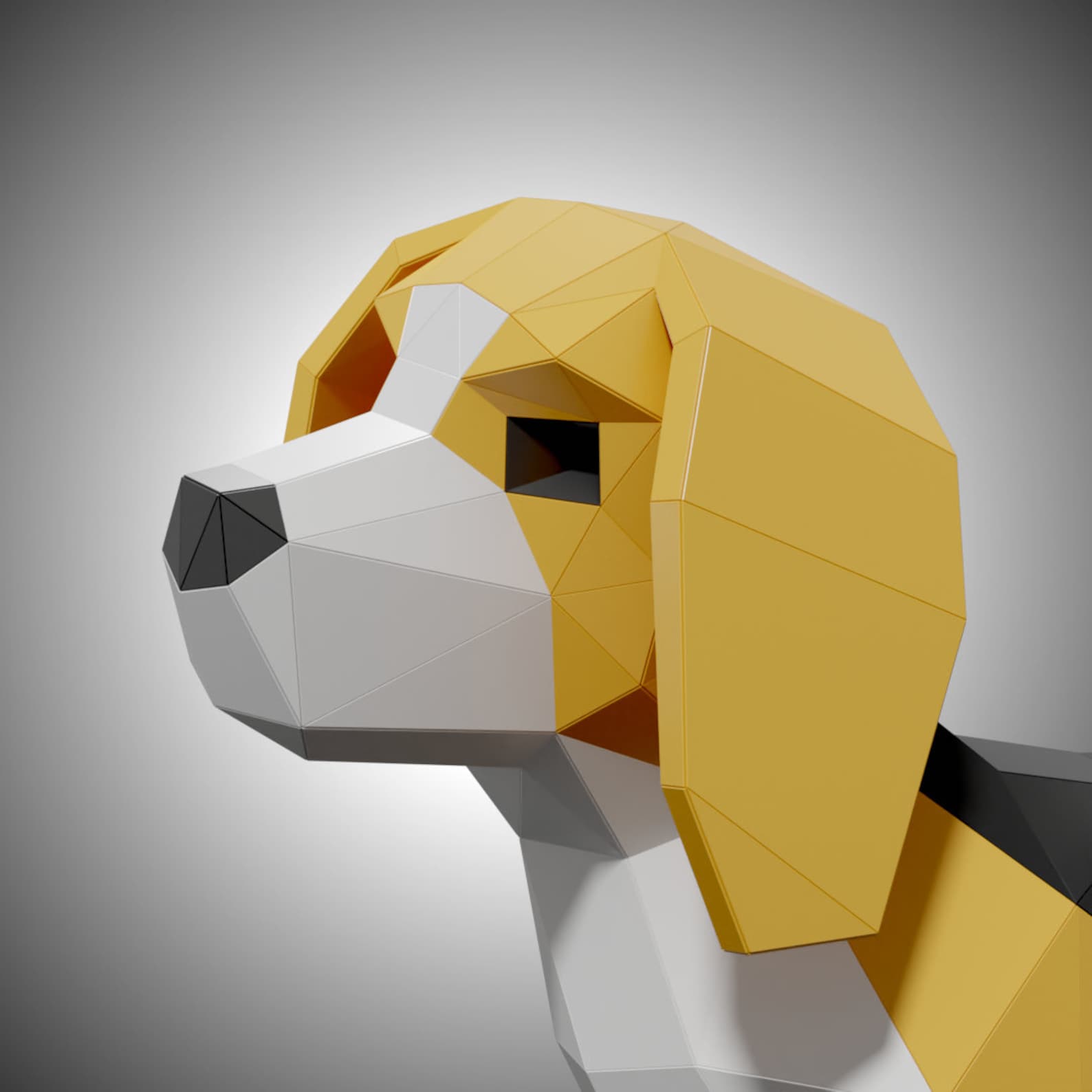 Beagle Paper Sculpture,pre-cut DIY Papercraft Kit,handmade Terriers Dog ...