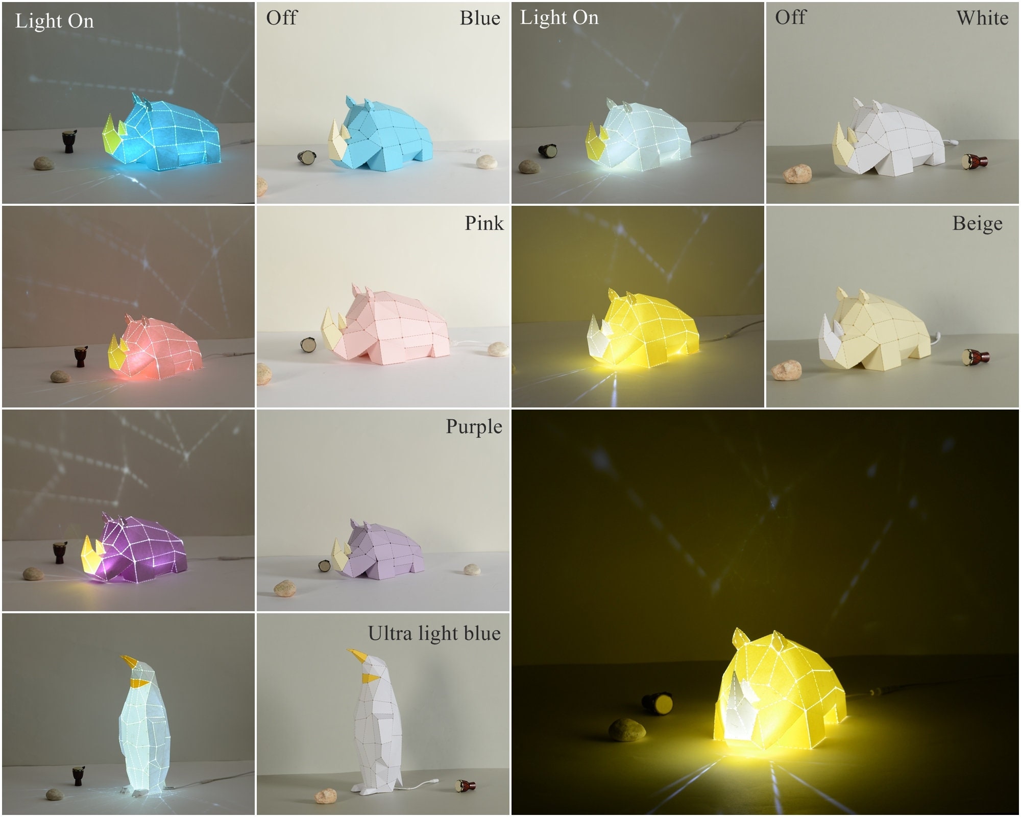 King Penguin DIY Paper Lamp Craft Kitcreative Paper Lamp | Etsy