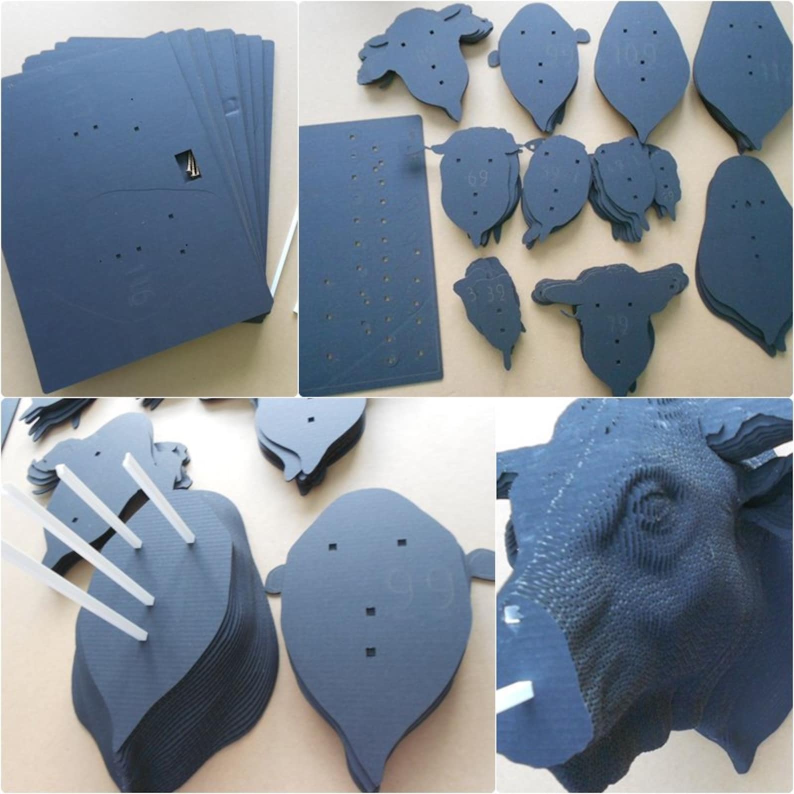 Bull Trophy DIY Cardboard Sculpture DIY Papercraft 3D | Etsy