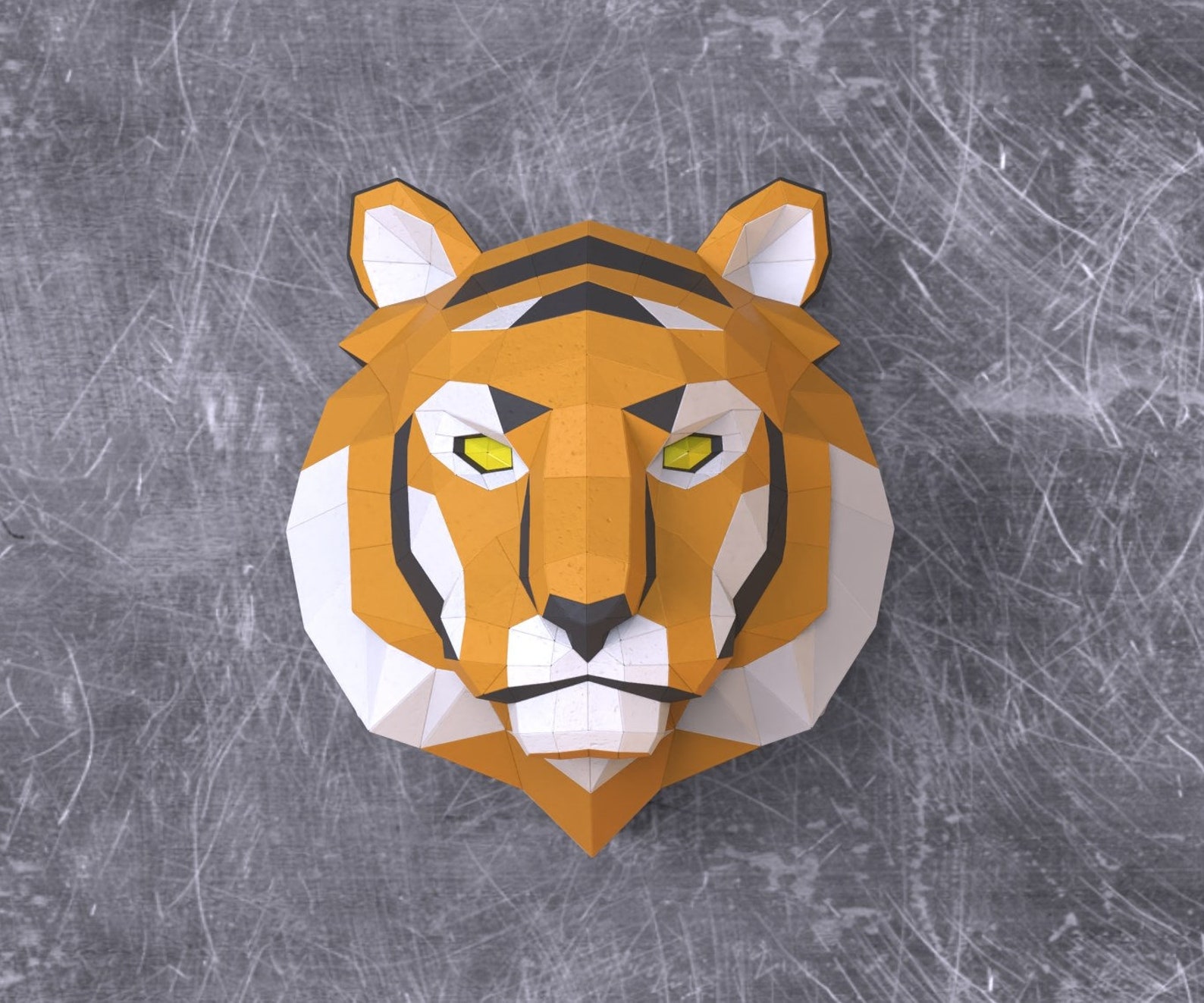 Tiger Head Paper Sculpturepre-cut DIY Papercraft Kithandmade | Etsy